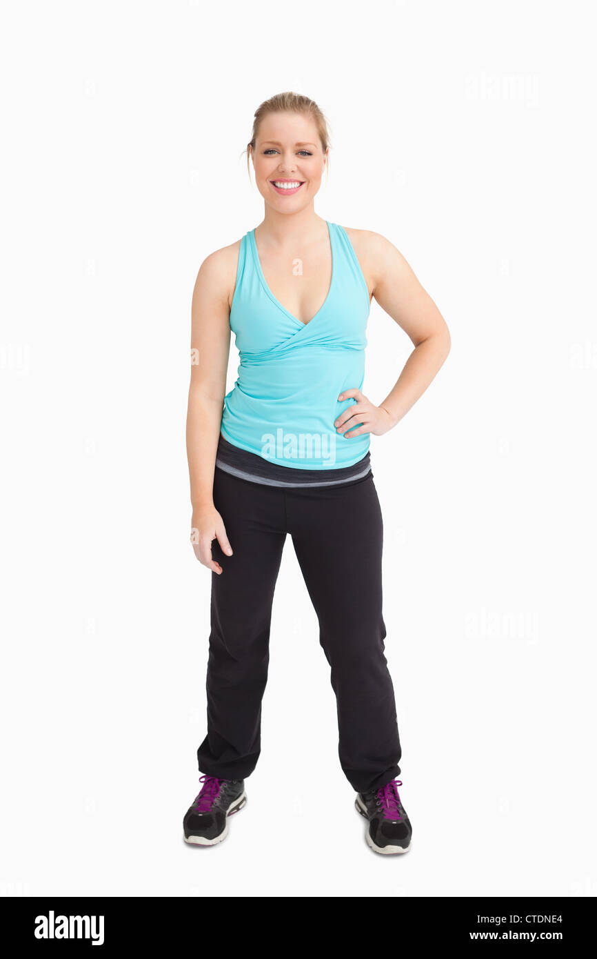 Woman with a hand on her hip Stock Photo - Alamy