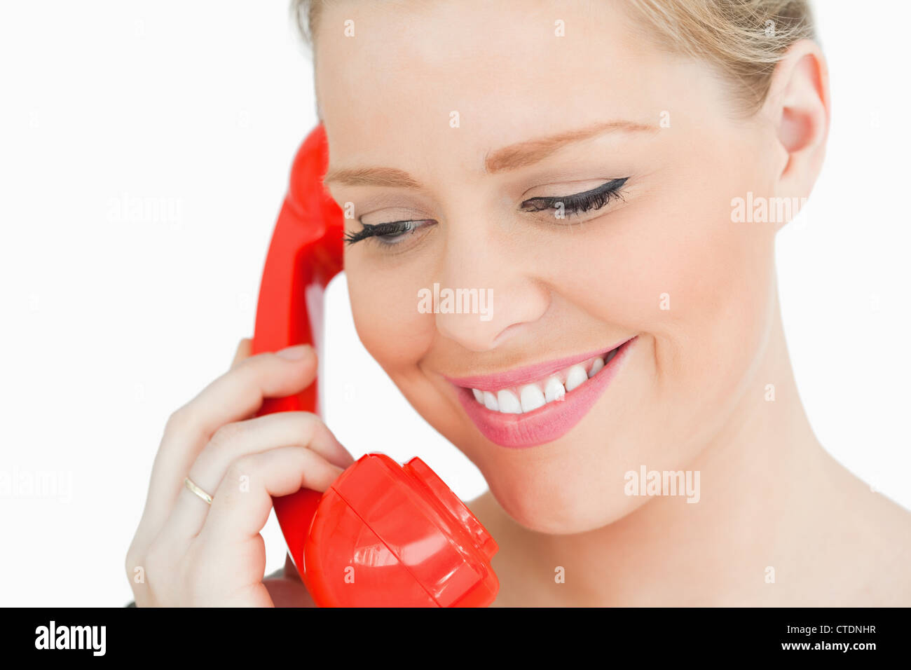 Face of woman calling Stock Photo - Alamy