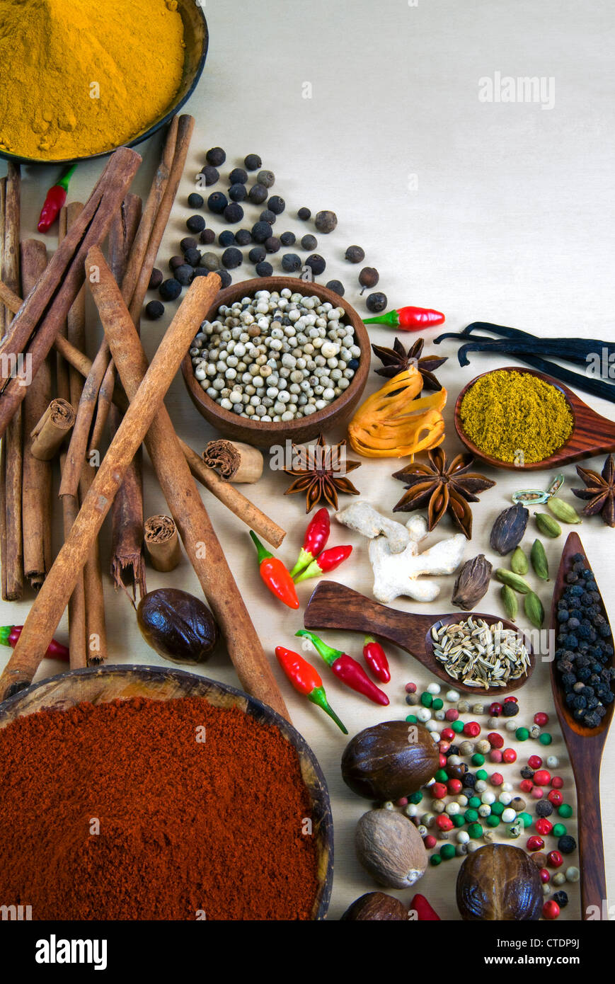 Different types of spices Stock Photo - Alamy