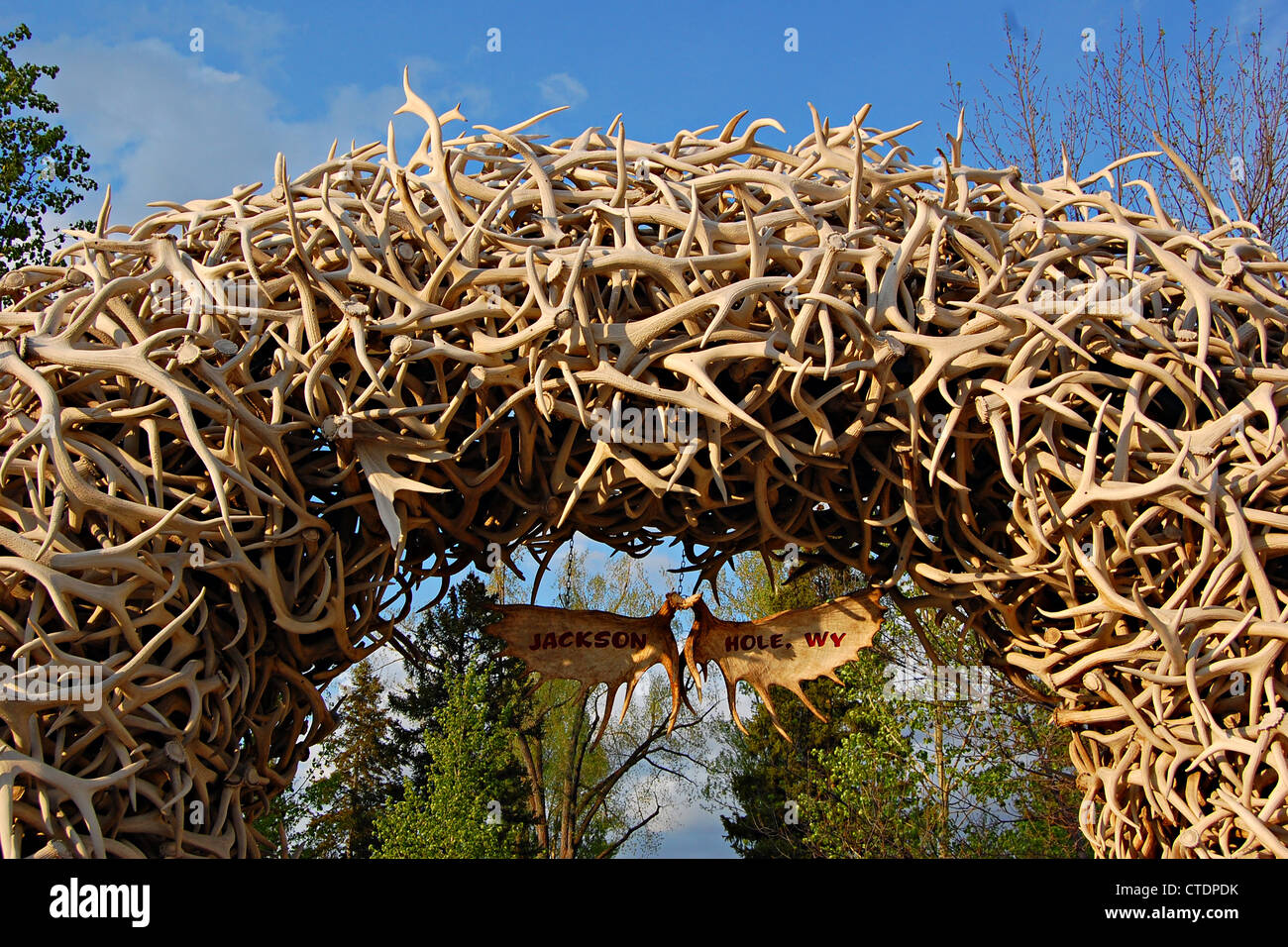 Jackson hole town elk antler hi-res stock photography and images - Alamy