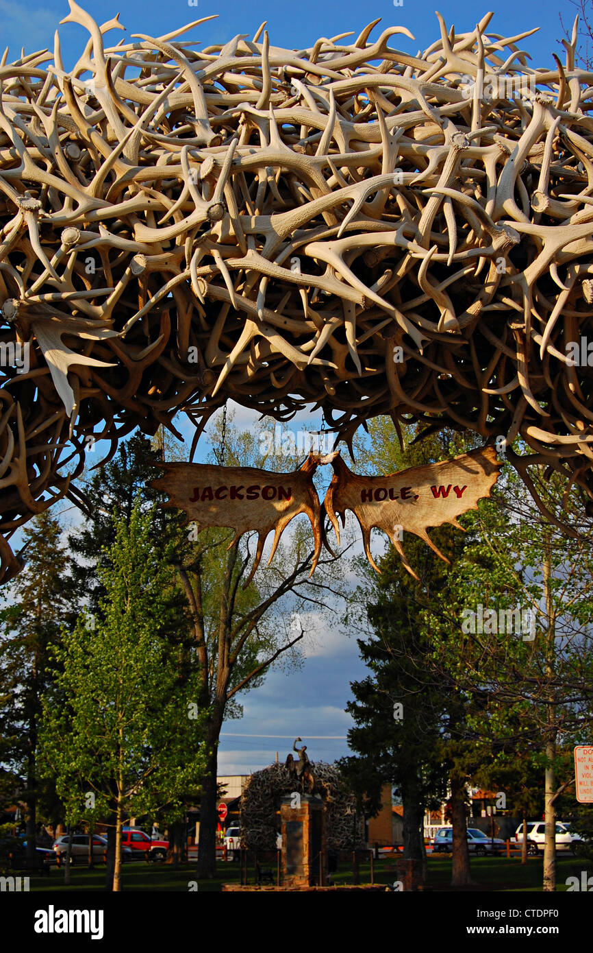 Elk antler arch jackson hole hi-res stock photography and images - Alamy