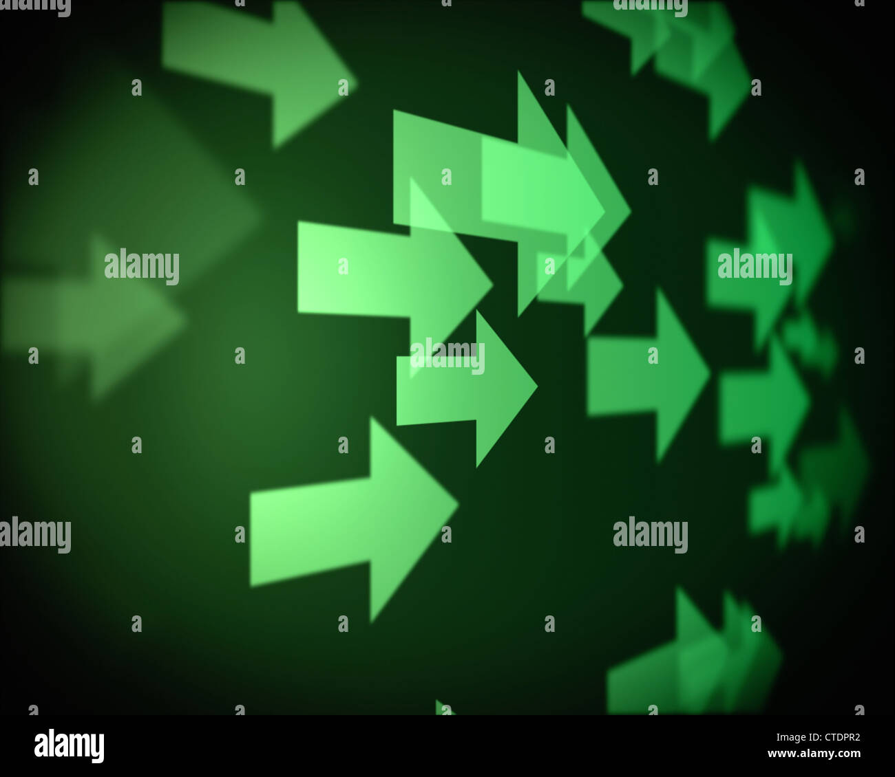 Background of multiple green arrows Stock Photo - Alamy