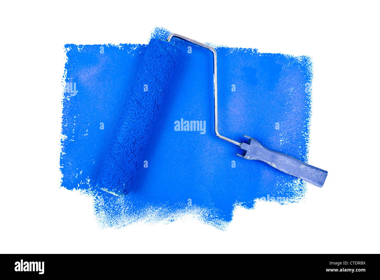 Paint roller blue stroke Cut Out Stock Images & Pictures - Alamy
