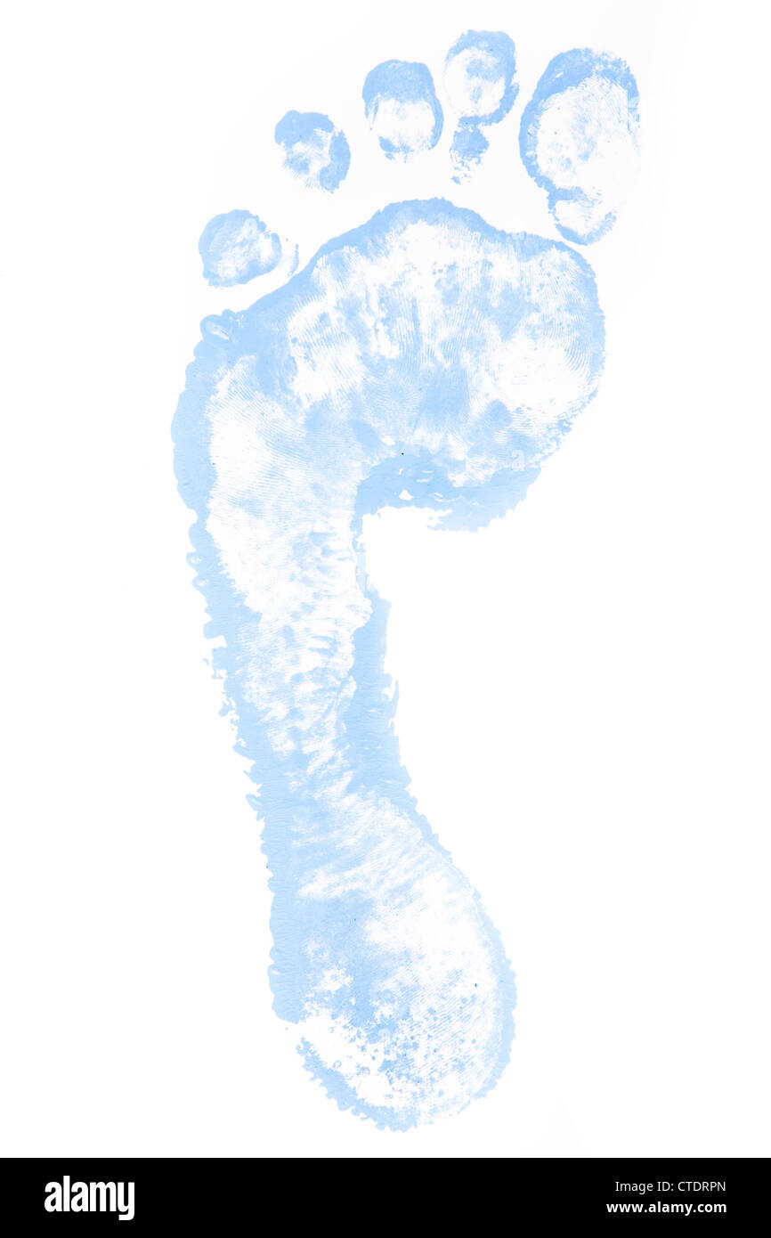 One blue footprint Stock Photo - Alamy