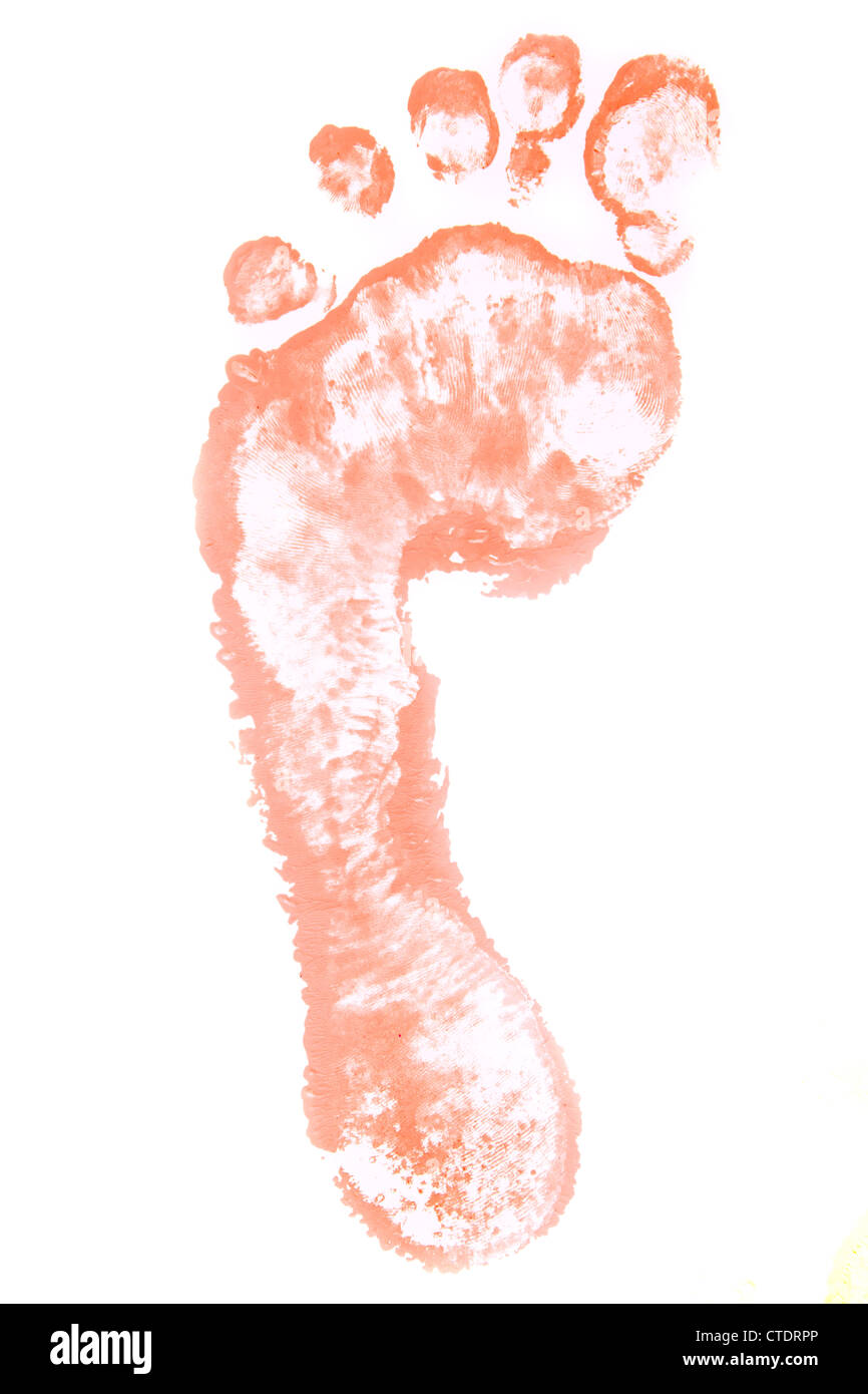 One red footprint Stock Photo - Alamy