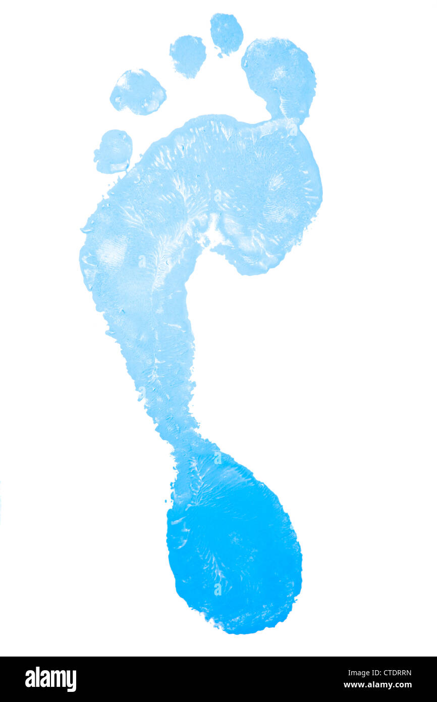 Footprint of a colour blue Stock Photo - Alamy