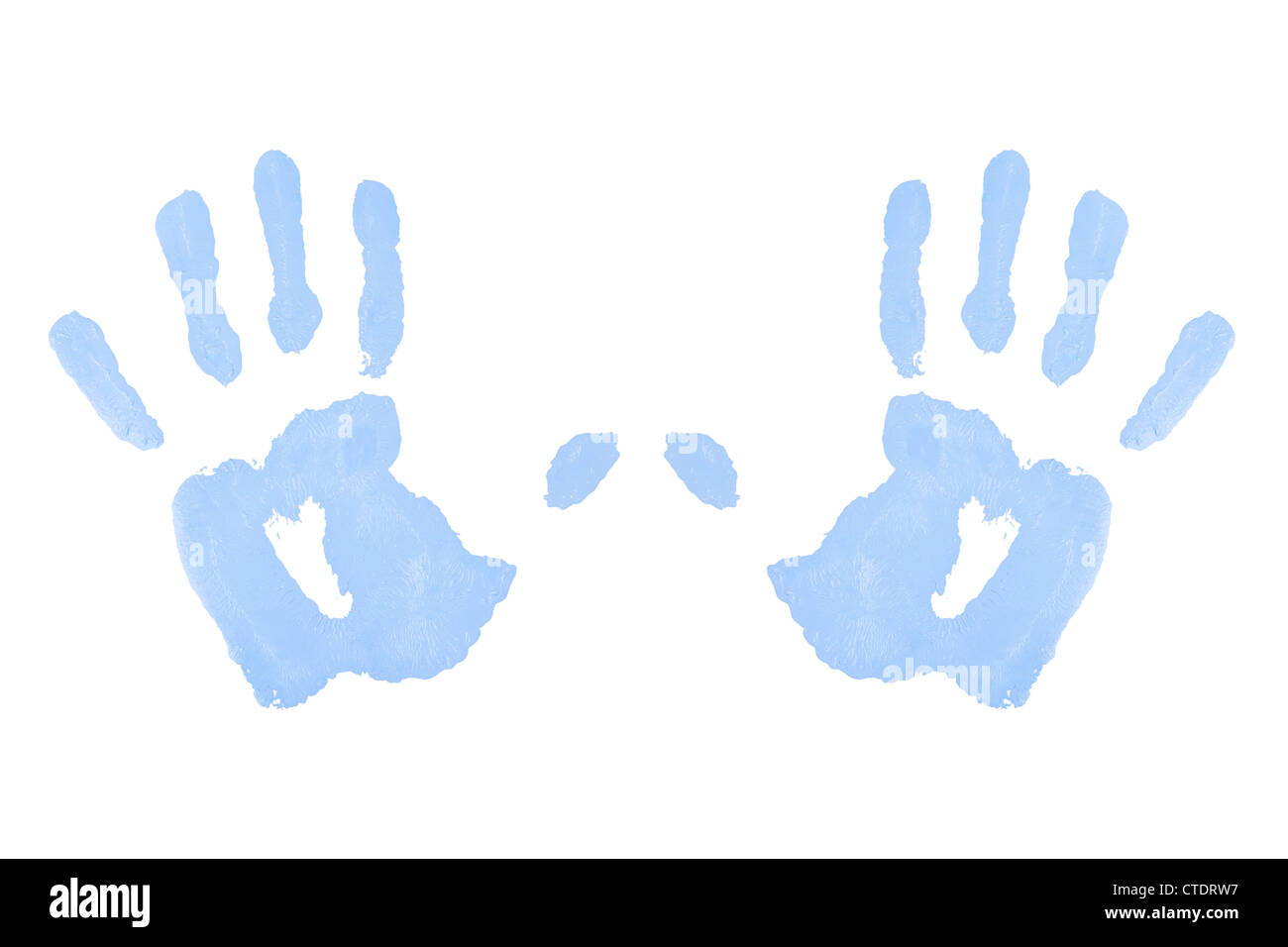 Blue handprints hi-res stock photography and images - Alamy