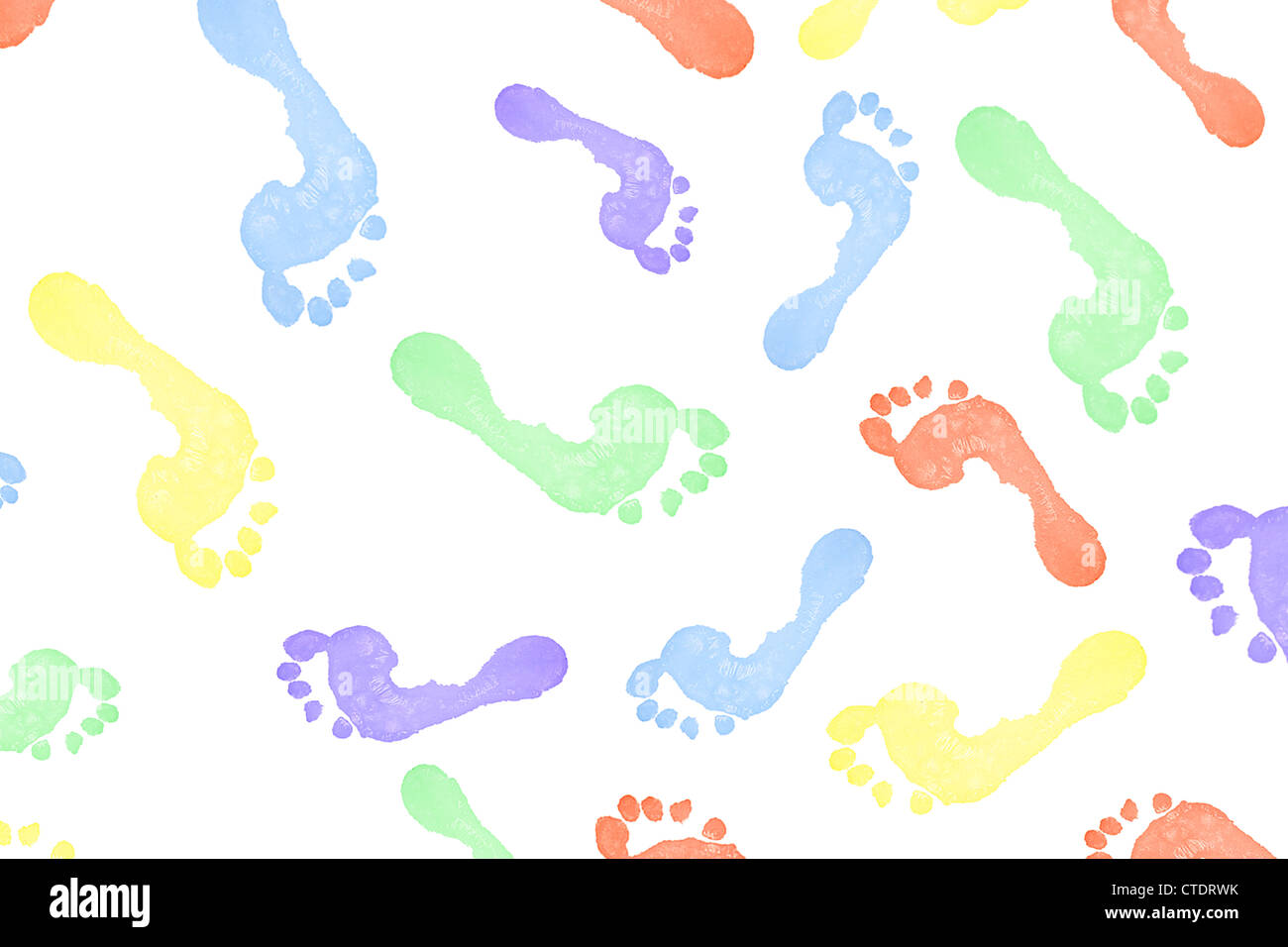 Multi colored footprints Stock Photo - Alamy
