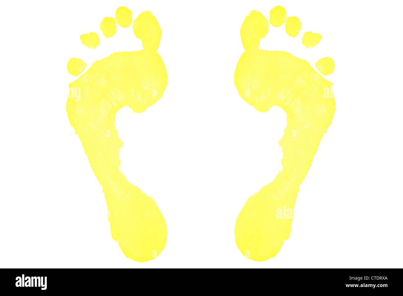 Two yellow footprints Stock Photo - Alamy