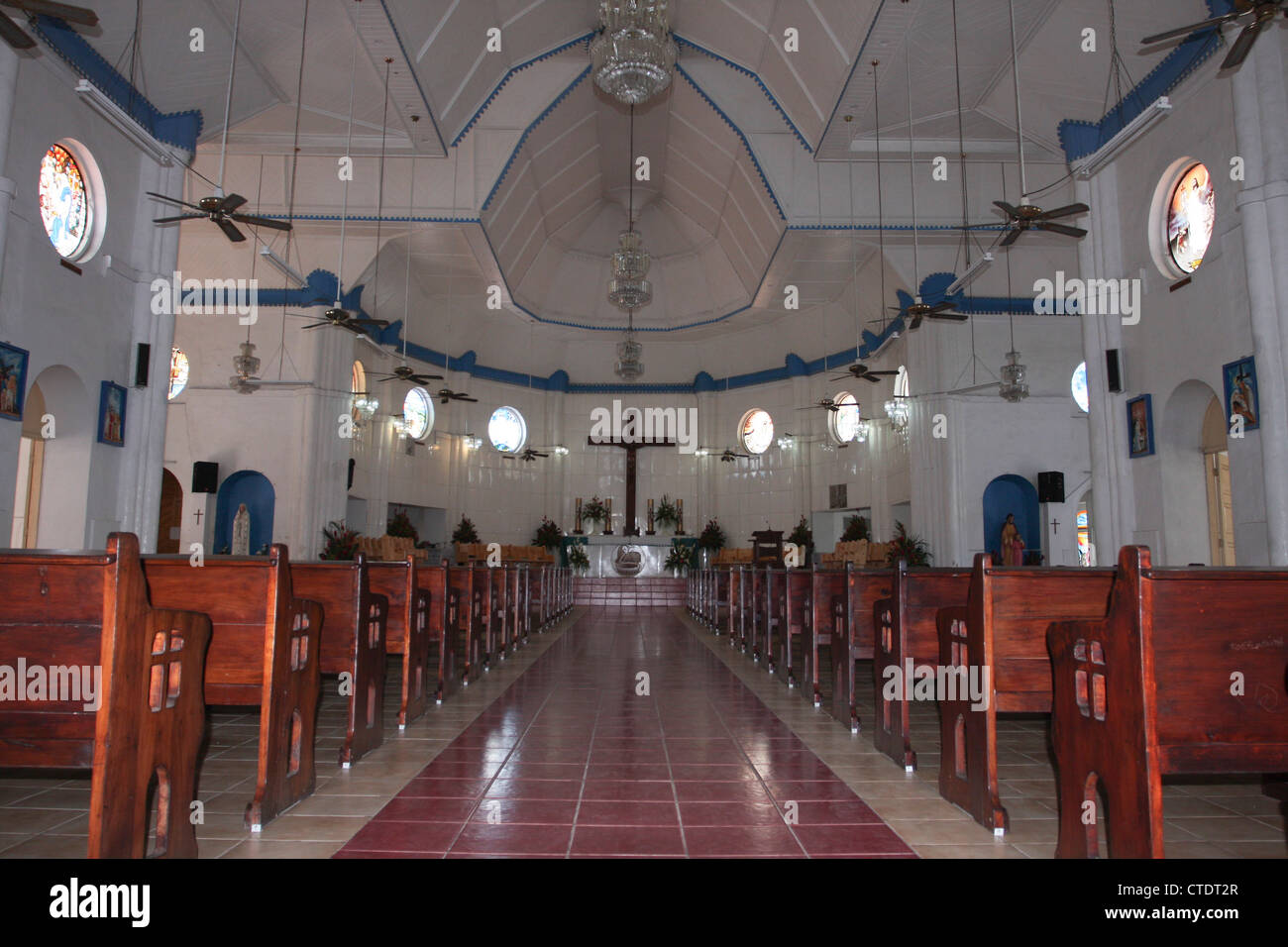 South Pacific, Samoa, Upolu Island Apia interior of Catholic Church ...