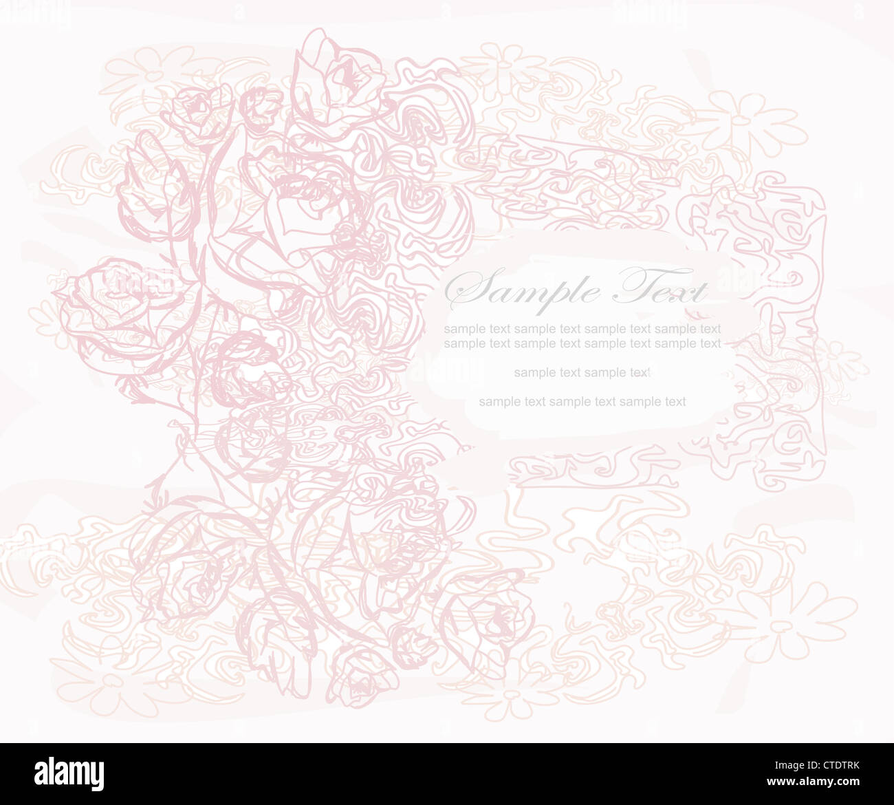 floral invitation card Stock Photo - Alamy