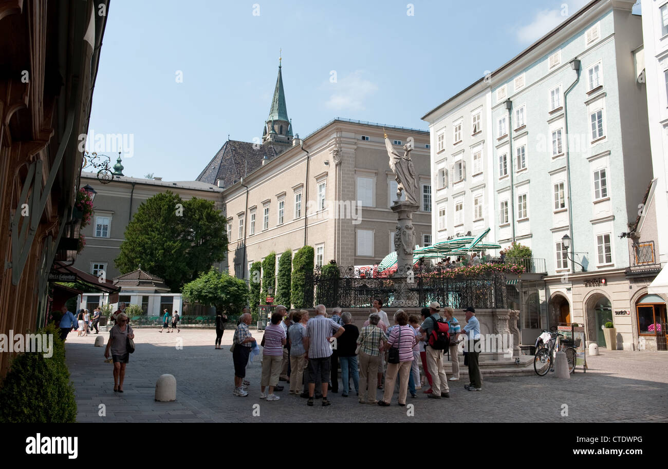 old market with cafe tomaselli austria salzburg Stock Photo - Alamy
