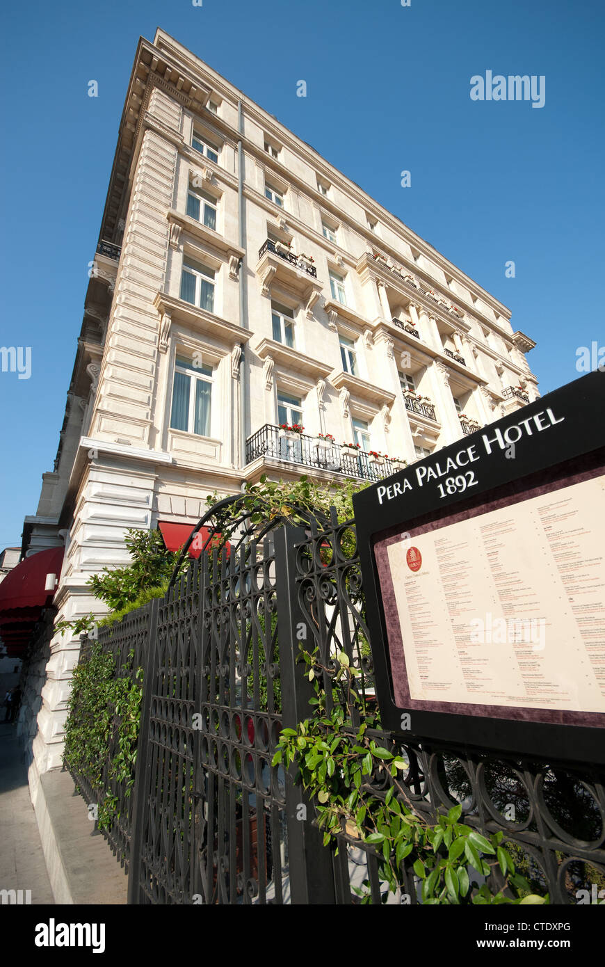 ISTANBUL, TURKEY. The historic Pera Palas Hotel in the Beyoglu district ...