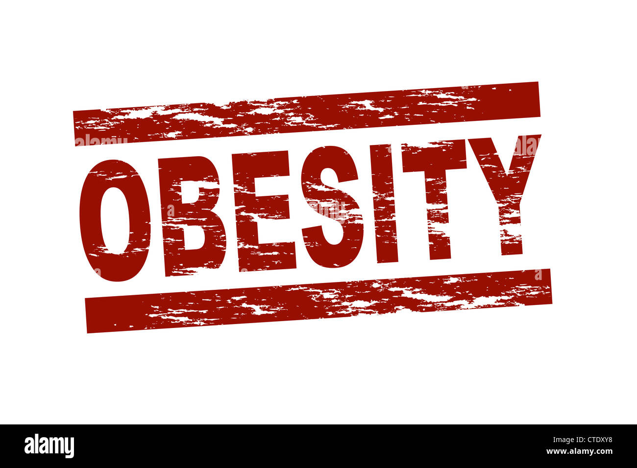 Stylized red stamp showing the term obesity. Isolated on white ...