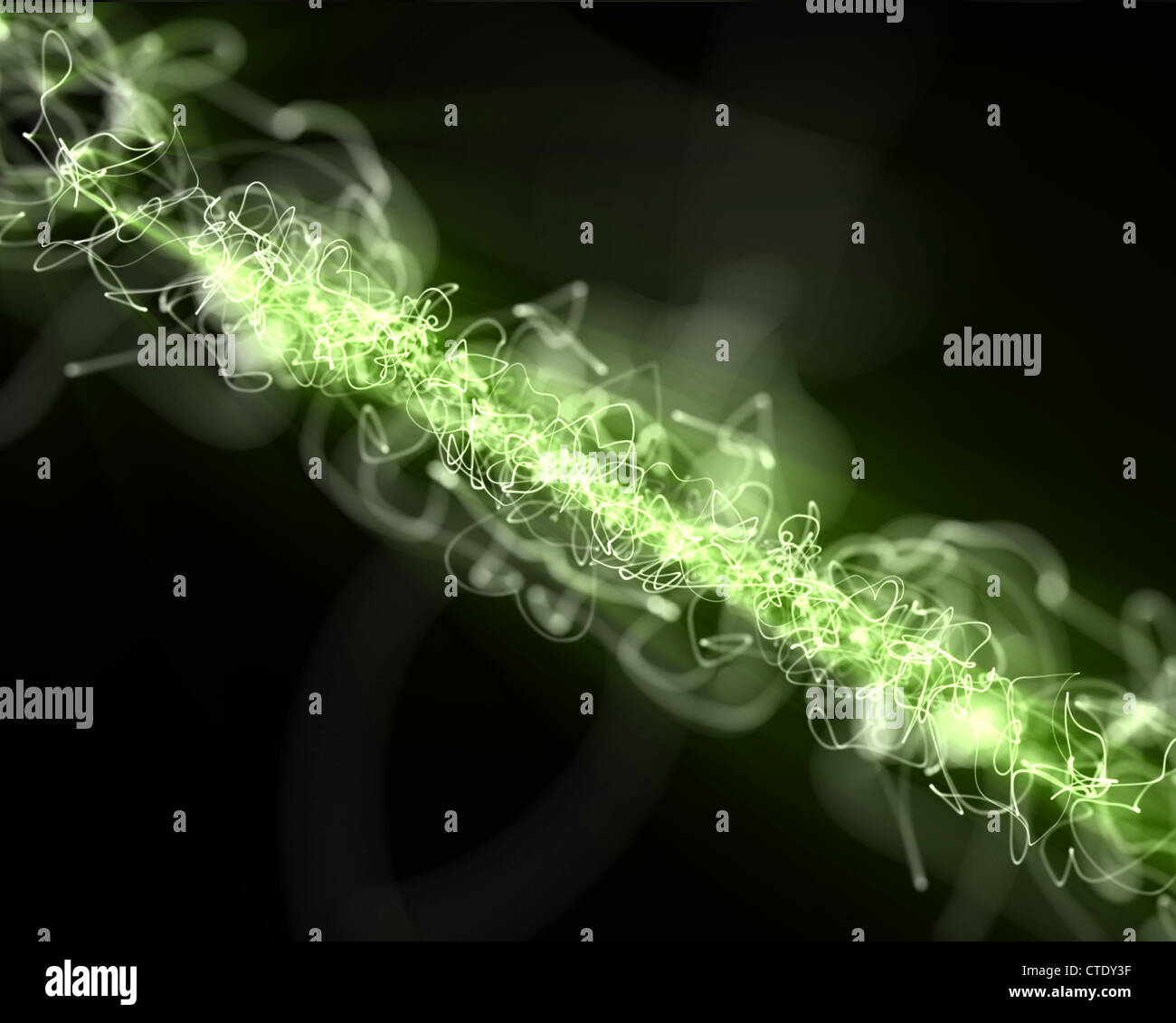 Green line of lightning Stock Photo - Alamy