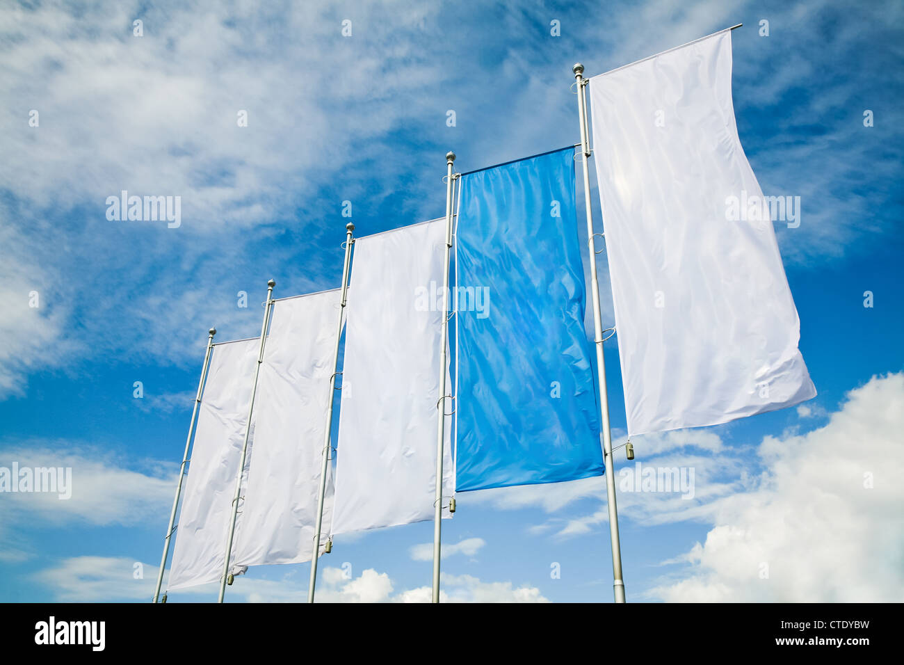 Blank flags flying Stock Photo - Alamy