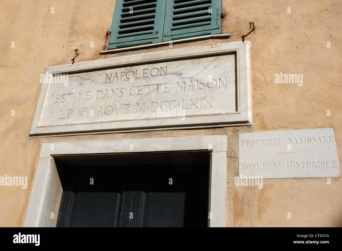 Birthplace of Napoleon - Casa Bonaparte, Ajaccio, Corsica Stock Photo ...