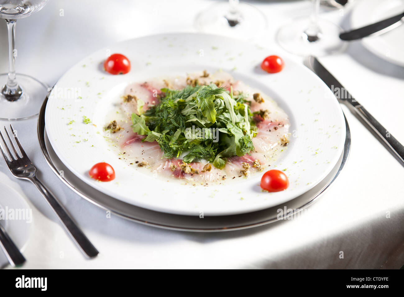 Fish carpaccio, close-up photo Stock Photo - Alamy