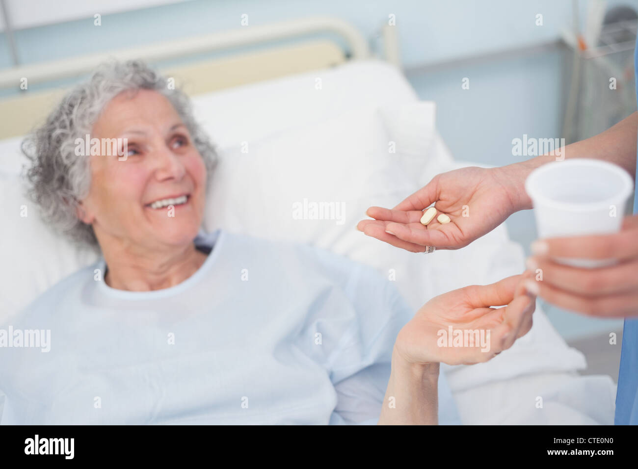 Patient receiving drugs Stock Photo - Alamy