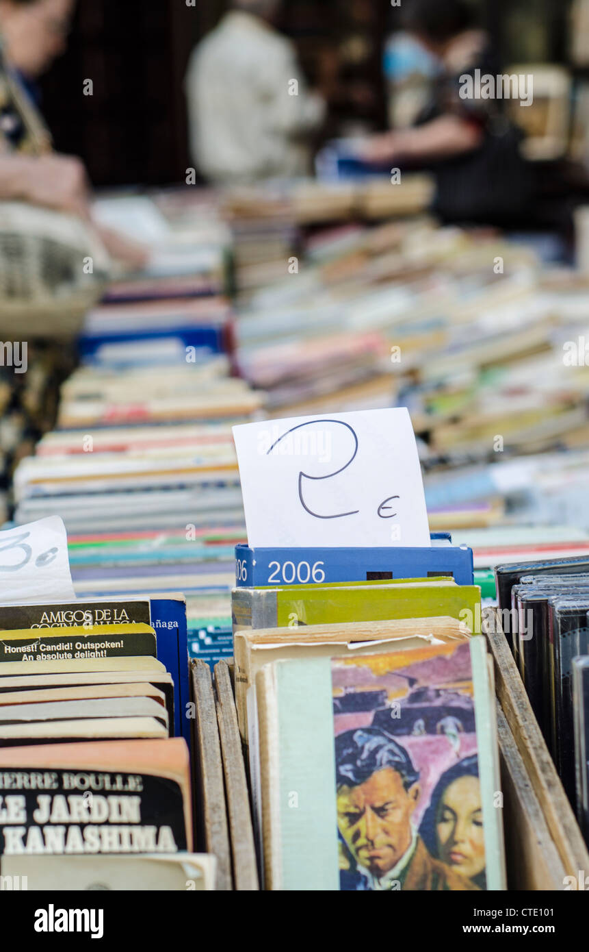 Stacked books, Madrid, Spain Stock Photo - Alamy