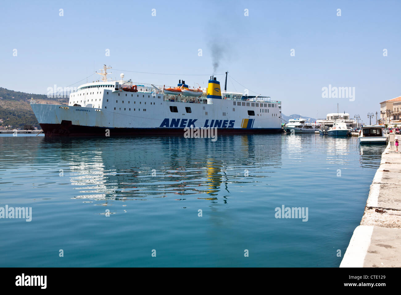 Anek Lines car ferry Ierapetra L in the port of Samos, Greece Stock ...