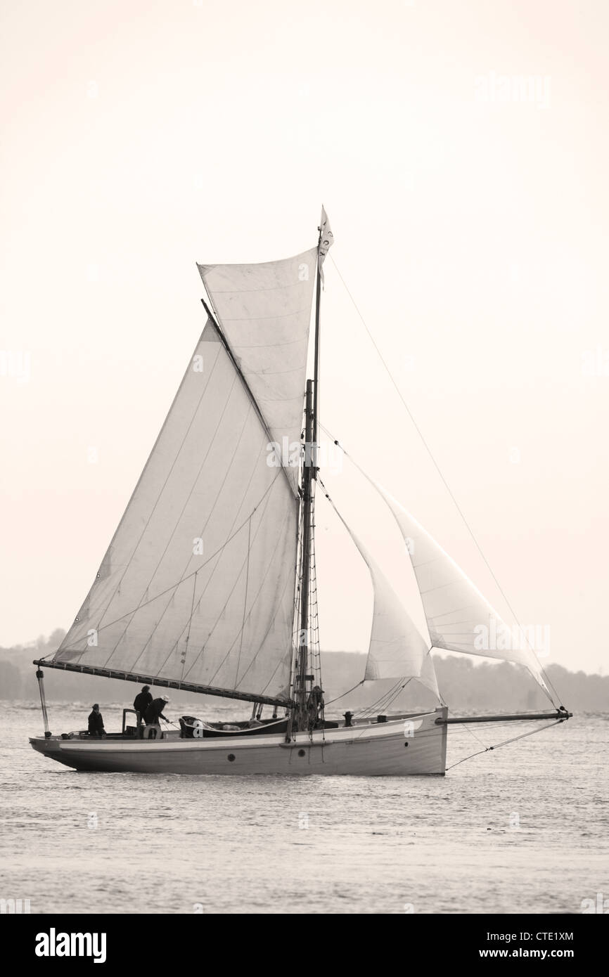 Bristol Channel Pilot Cutter in the Severn Estuary. Several traditional ...