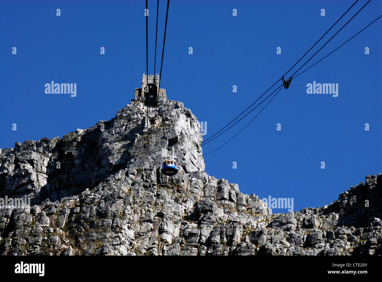 Table mountain cable car cable way station ascent hi-res stock ...
