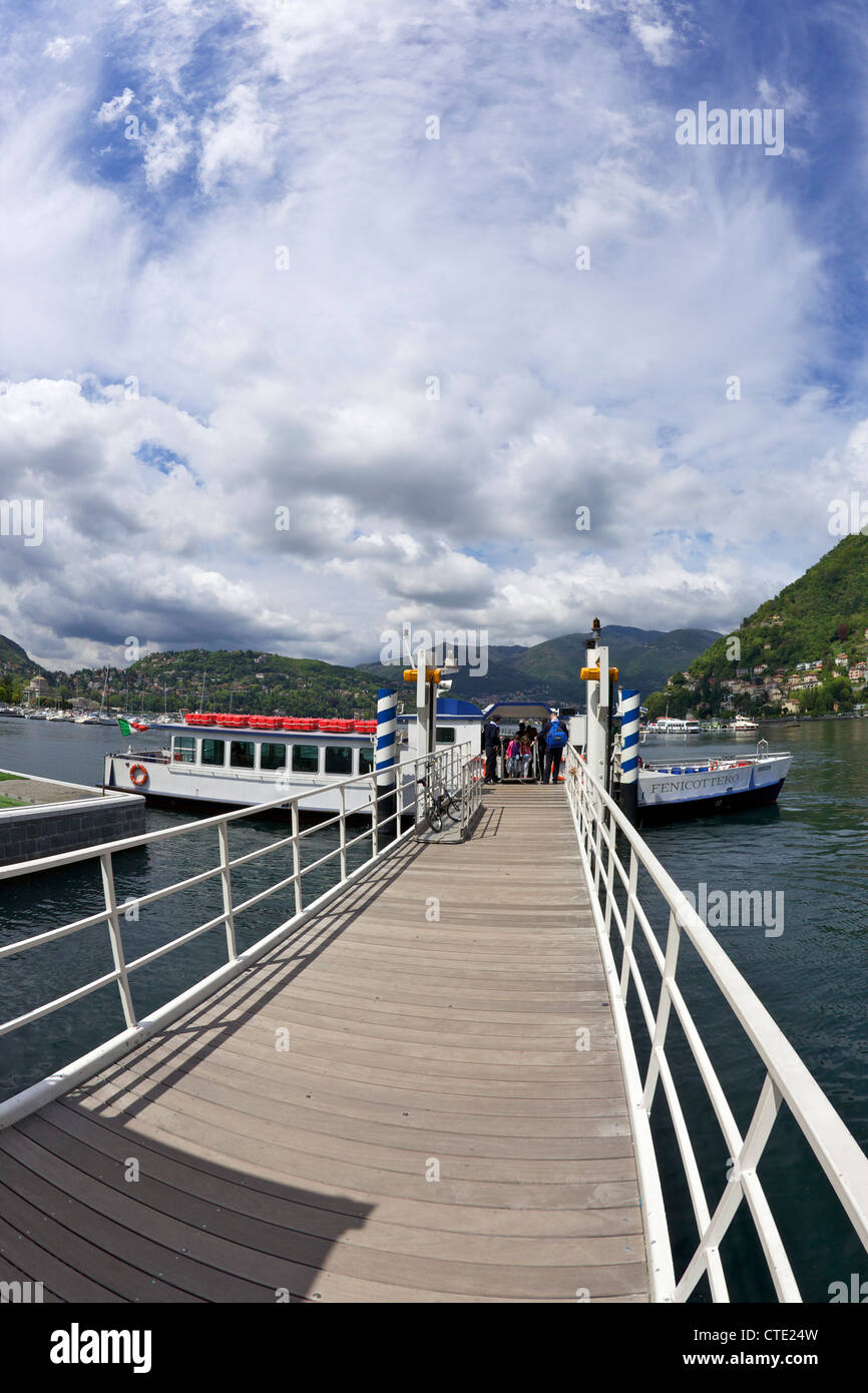Jetty for passenger ferry in Como town centre, Lake Como, Northern ...
