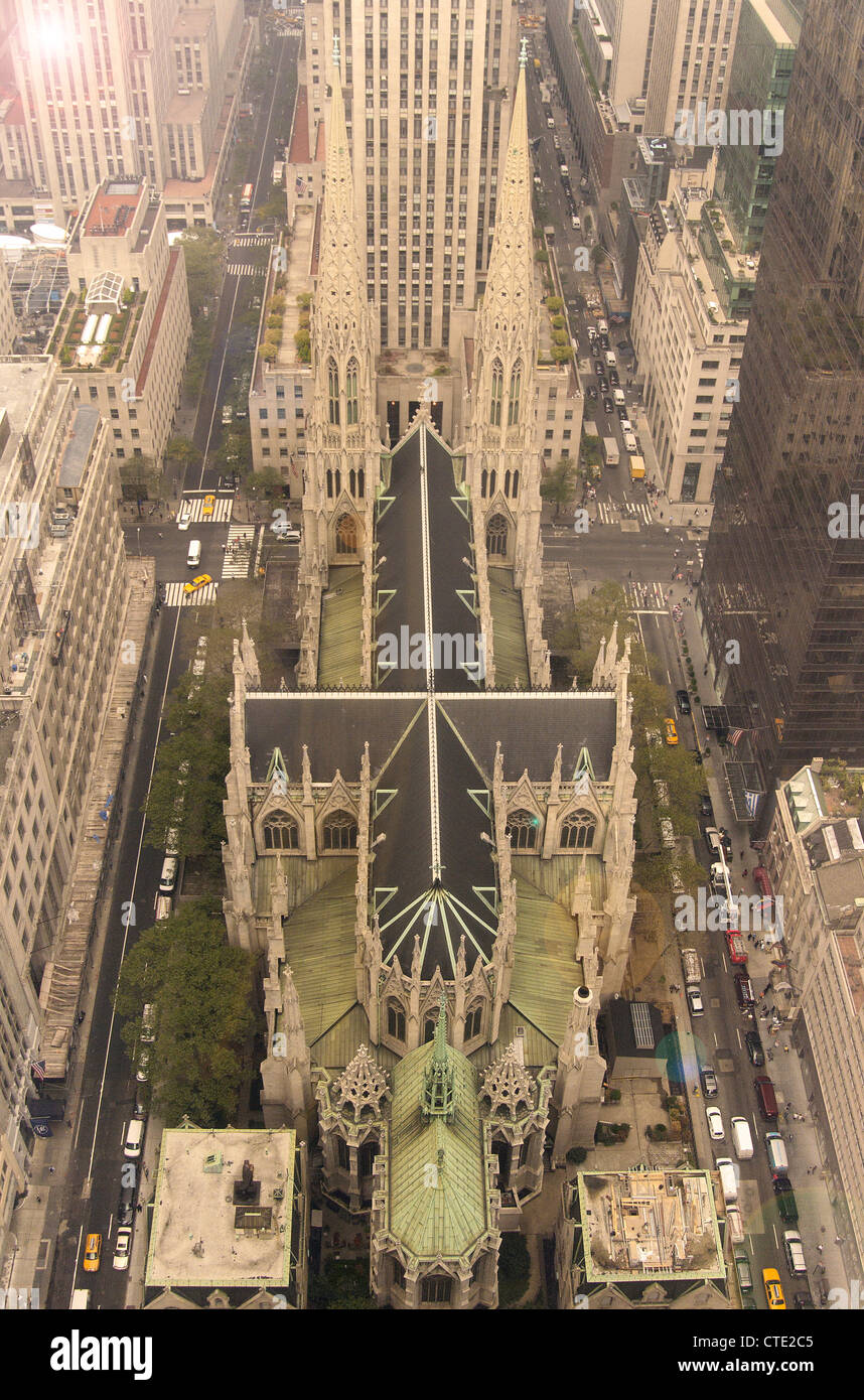 Aerial st patricks cathedral new york hi-res stock photography and ...