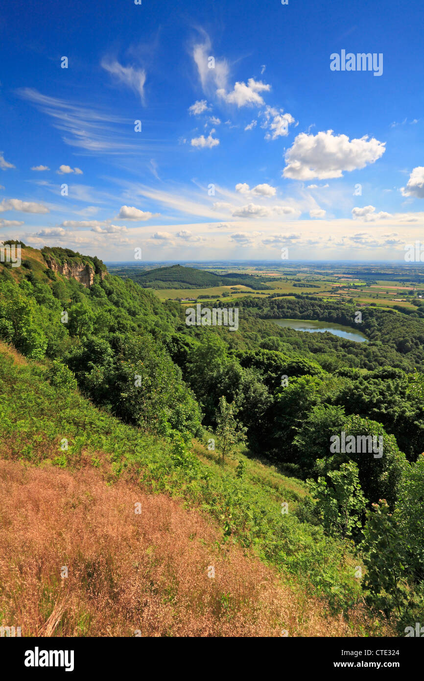 Gormire Lake, Whitestone Cliffs, Sutton Bank and Hood Hill from the ...