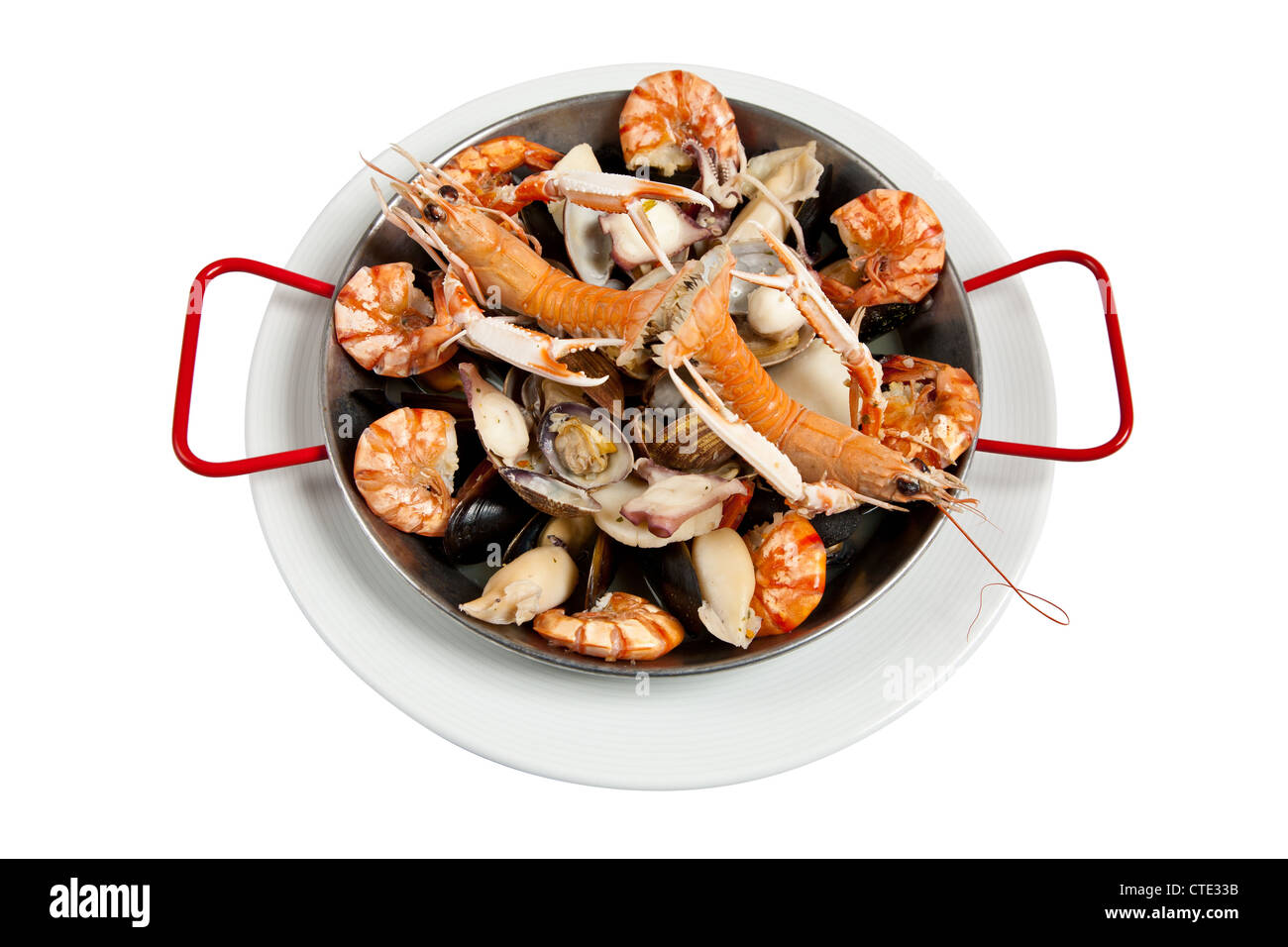 Bowl with seafood, isolated on white Stock Photo - Alamy
