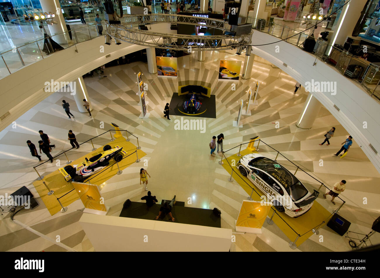Interior of the spacious Siam Paragon shopping Mall. It is one of the ...