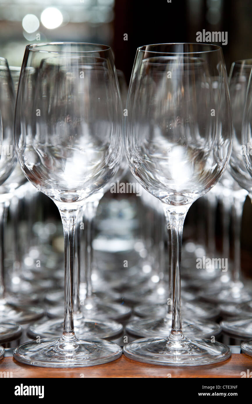 Empty wine glasses Stock Photo - Alamy