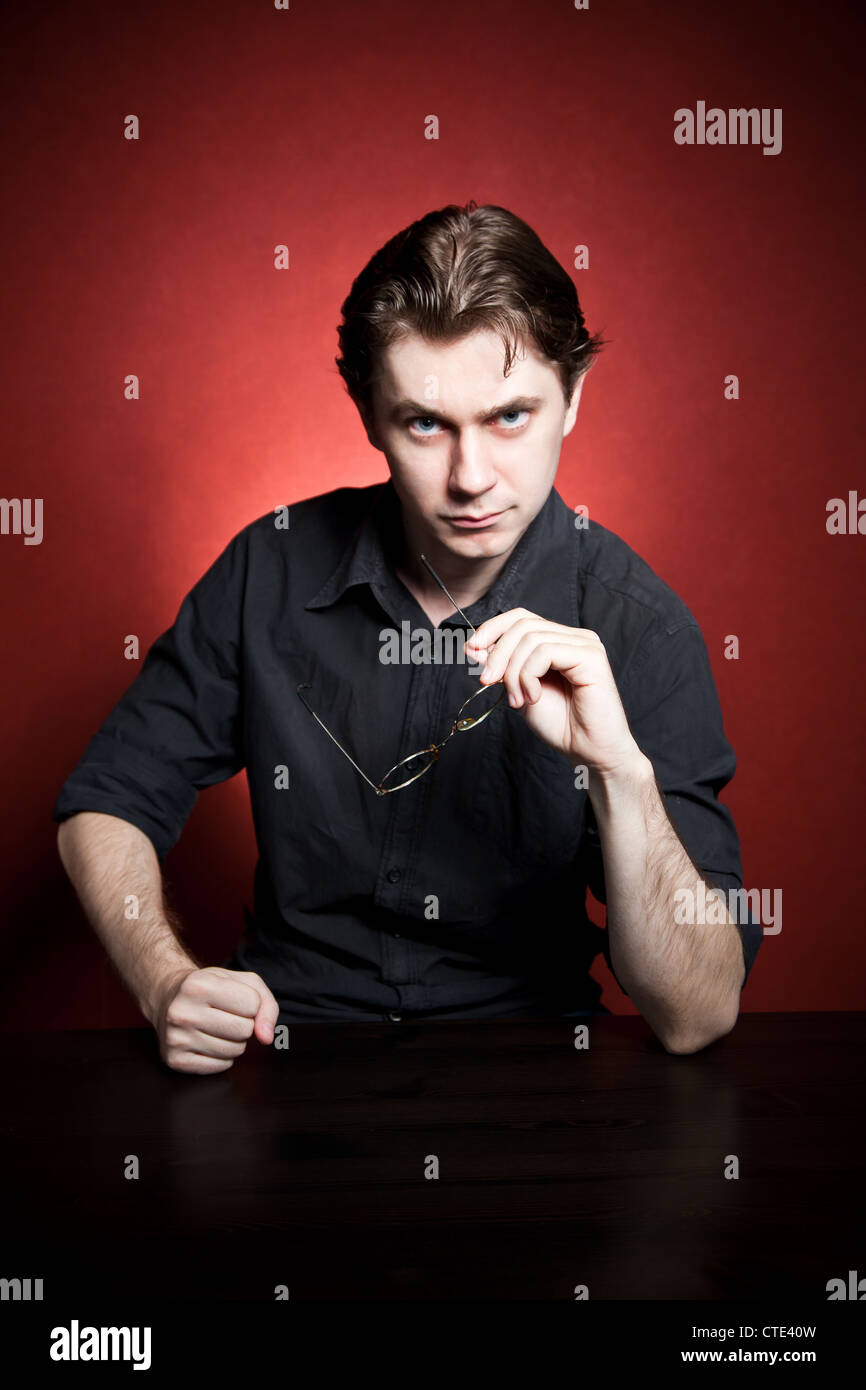 Portrait of young sad male Stock Photo - Alamy