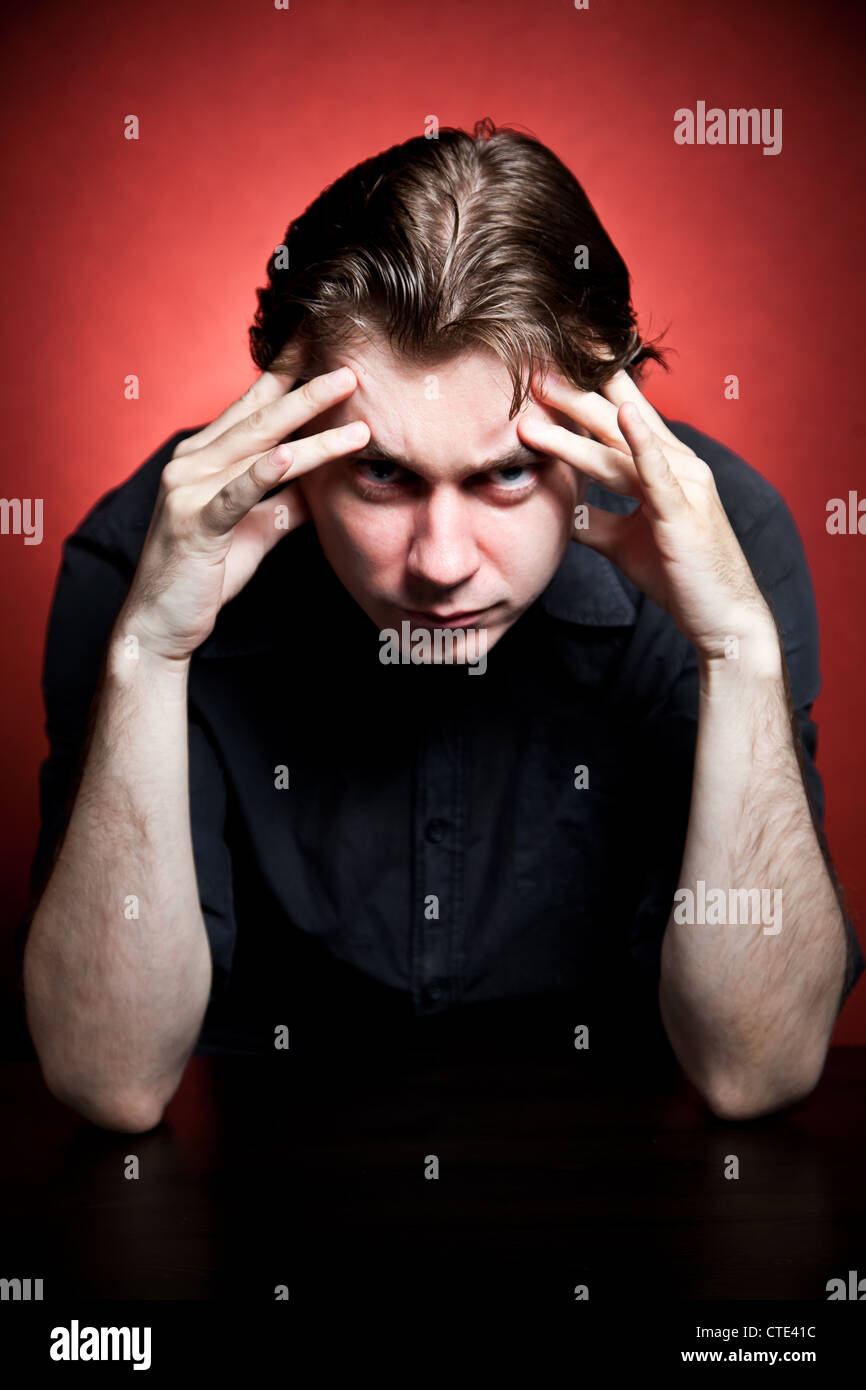Portrait of young sad male Stock Photo - Alamy