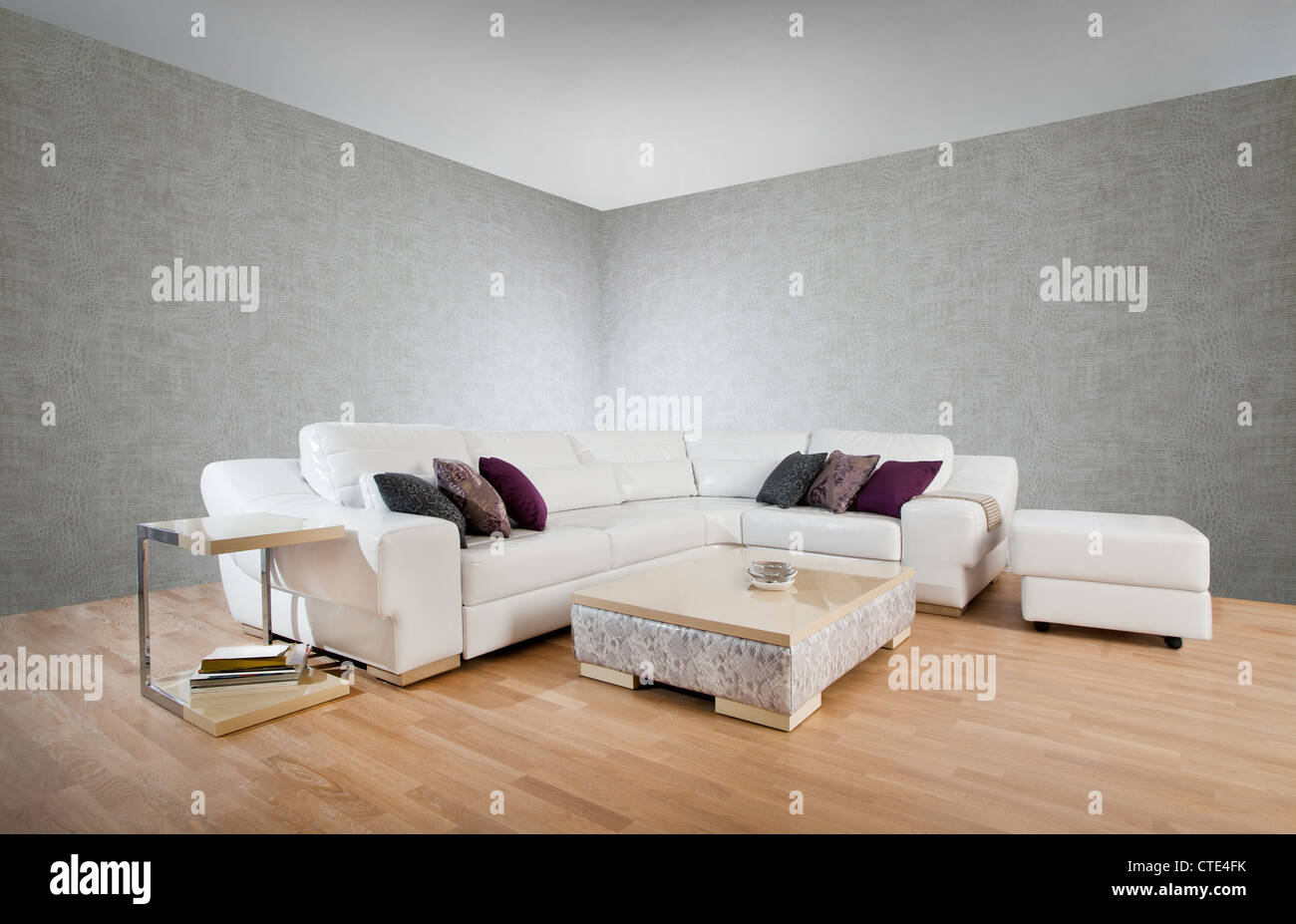 Modern interior with free wall space Stock Photo - Alamy