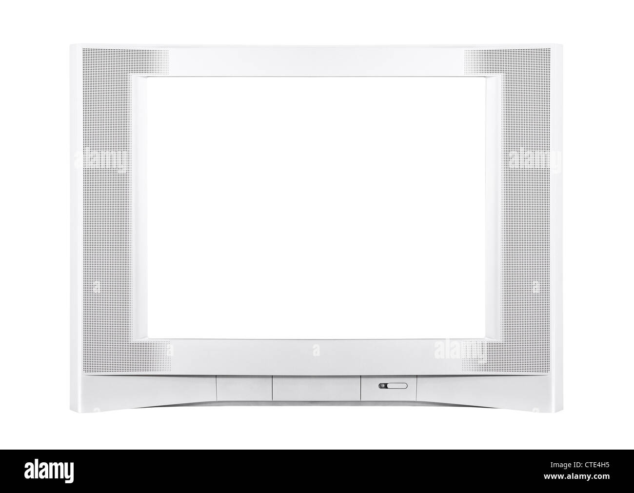 Large modern silver television isolated with clipping path Stock Photo ...
