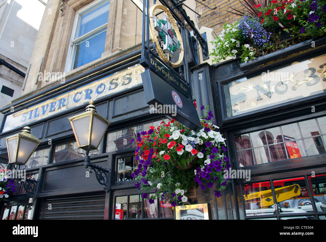 Sign silver cross pub whitehall hi-res stock photography and images - Alamy