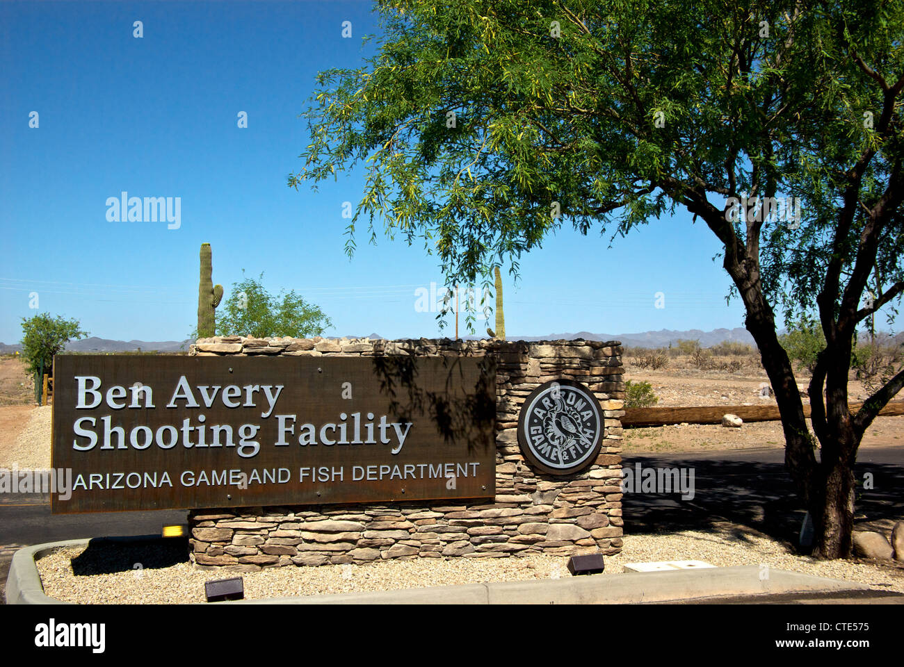Entrance sign Arizona State Fish & Game Department Ben Avery Shooting ...