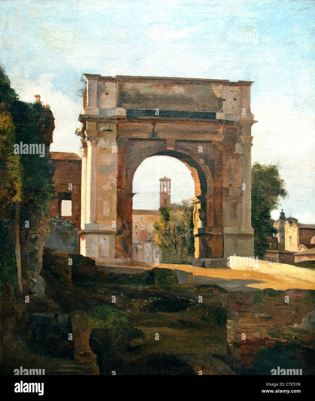 The Arch of Titus and the Forum Rome 1824 French Painter France Stock ...