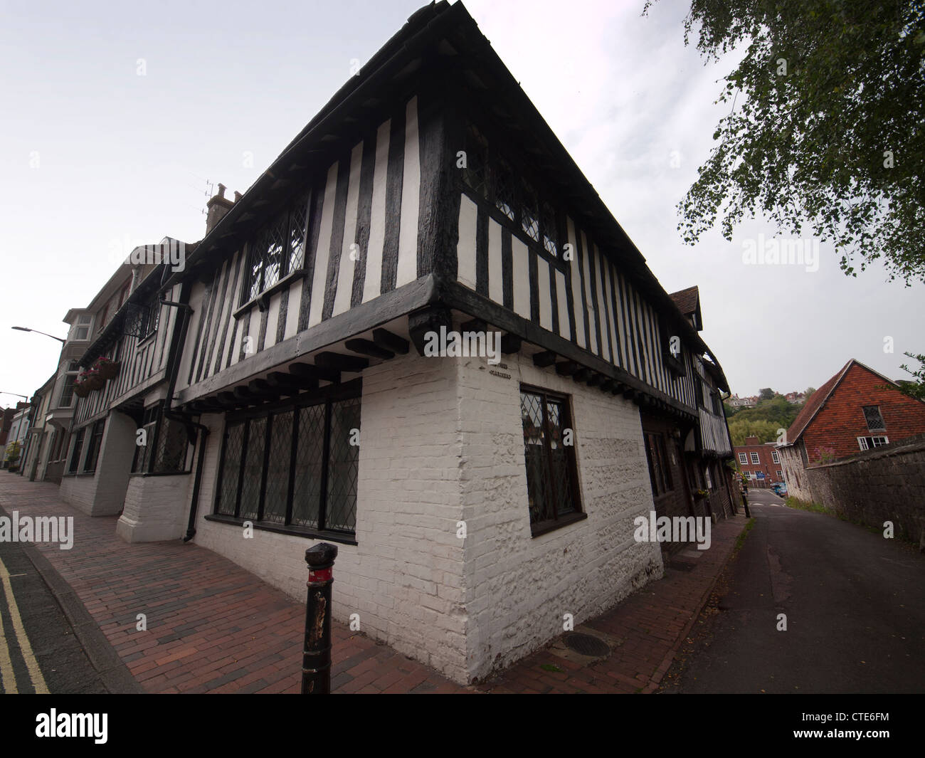 An old timber framed cottage in Lewes,East Sussex,England Stock Photo ...