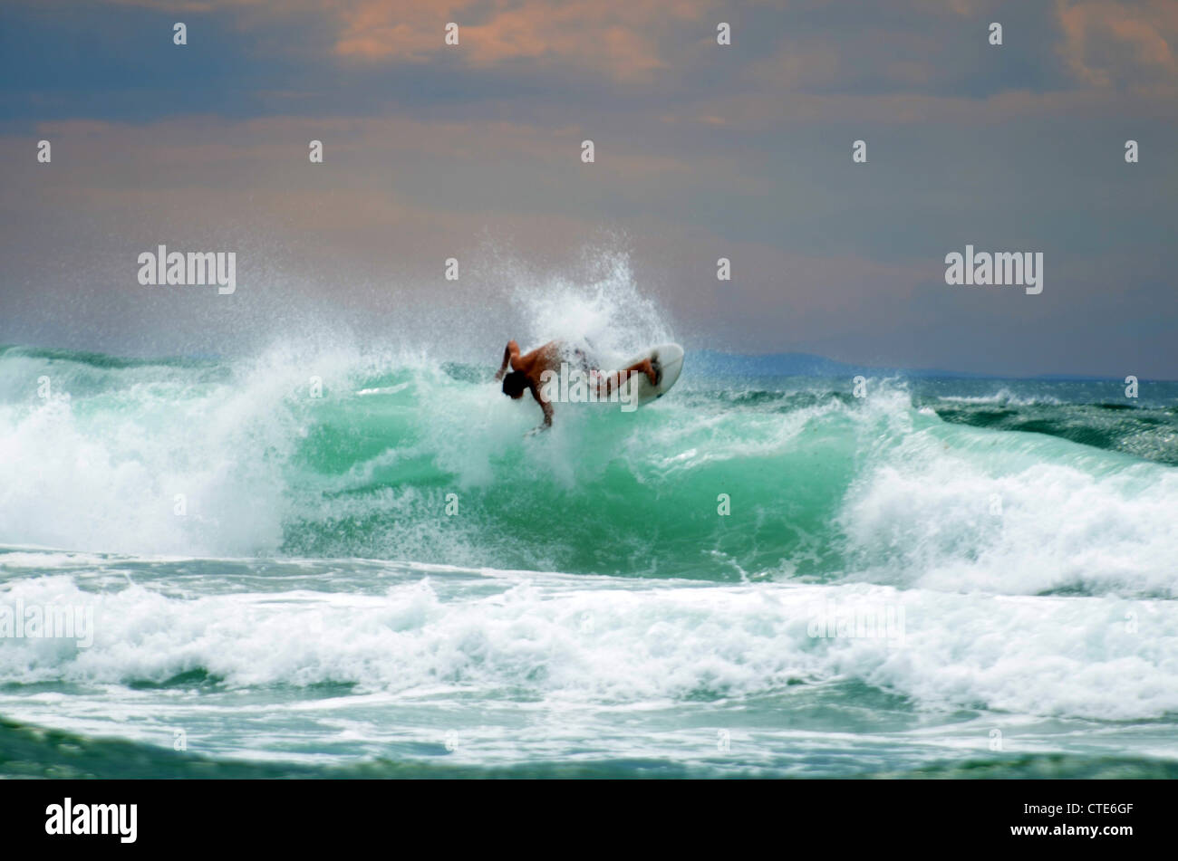 Sunset surfing on Cote des Basques beach, Biarritz Stock Photo - Alamy