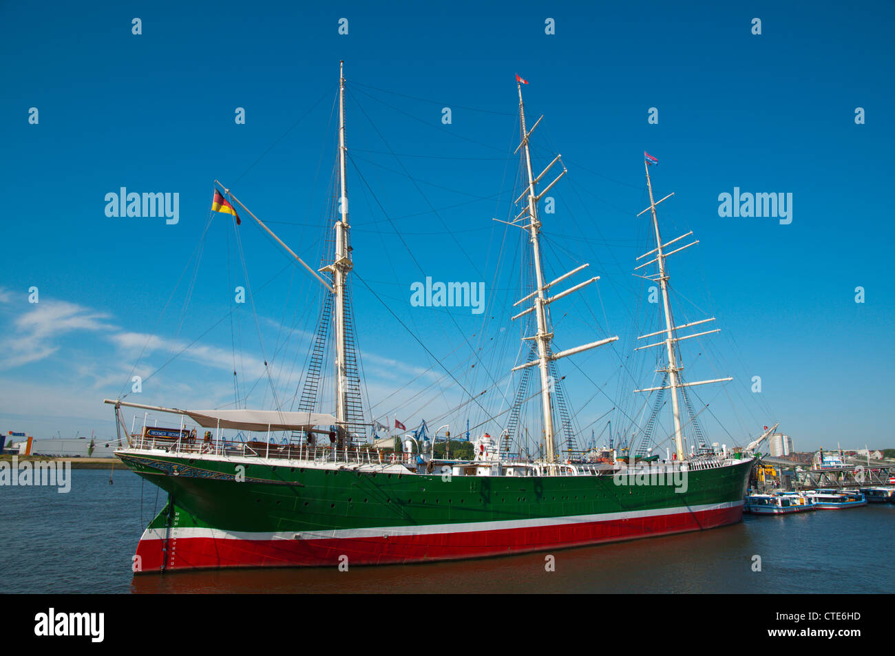Rickmer Rickmers museum ship (1896) three masted bark Landungsbrücken ...