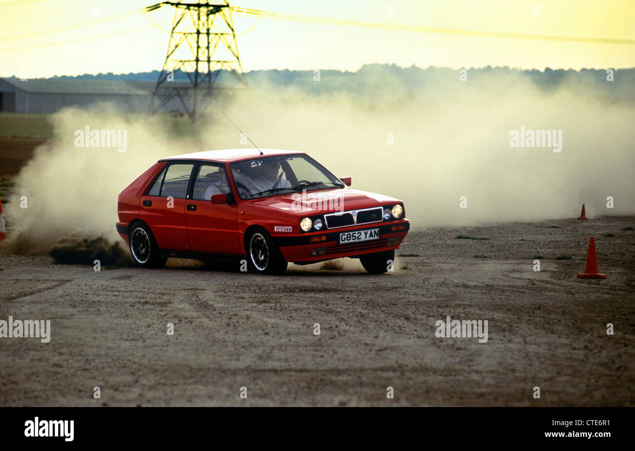 Lancia Delta HF Integrale 16V 1990 driving at speed Stock Photo - Alamy