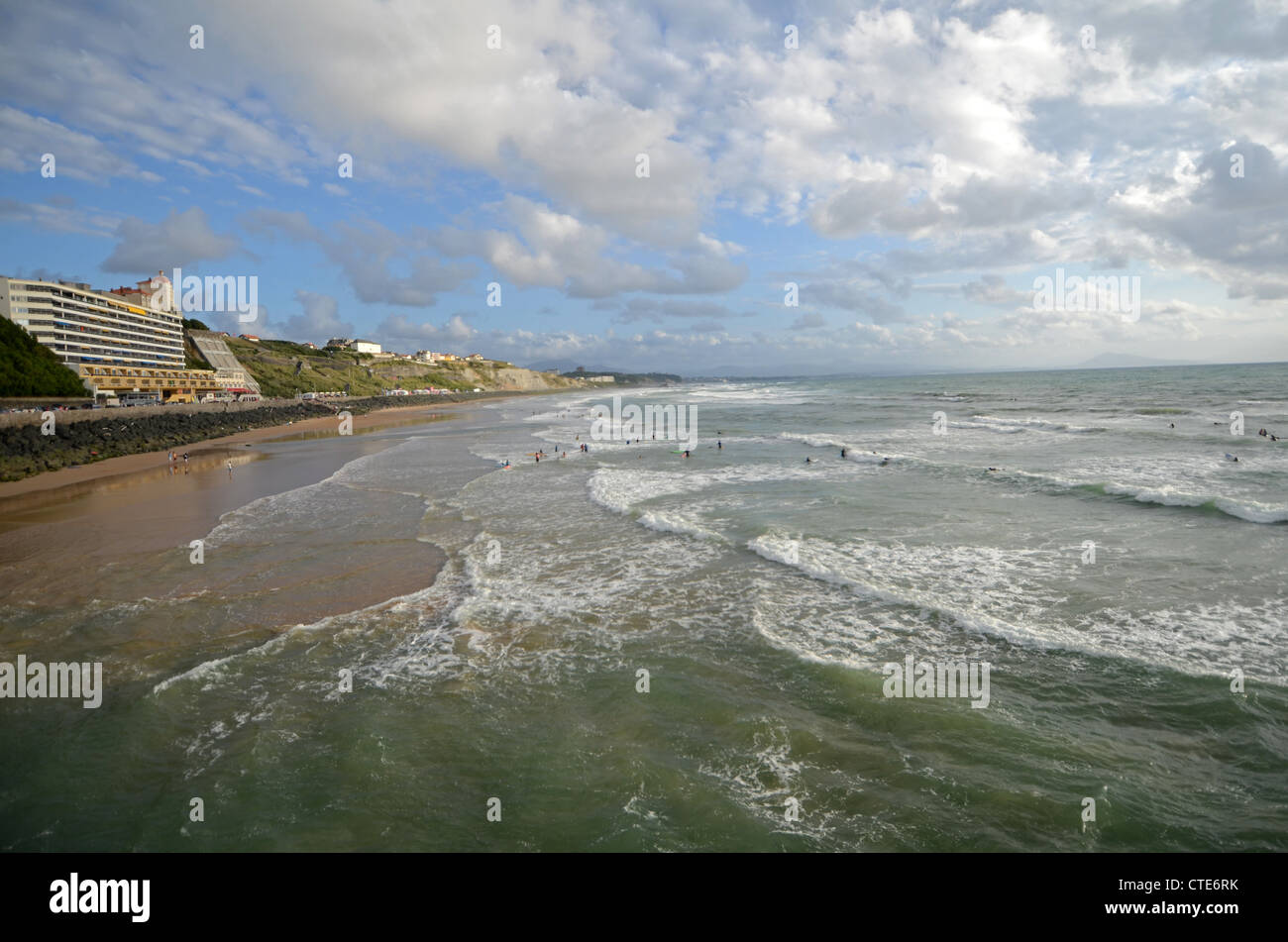 Cote des Basques beach at sunset, Biarritz Stock Photo - Alamy