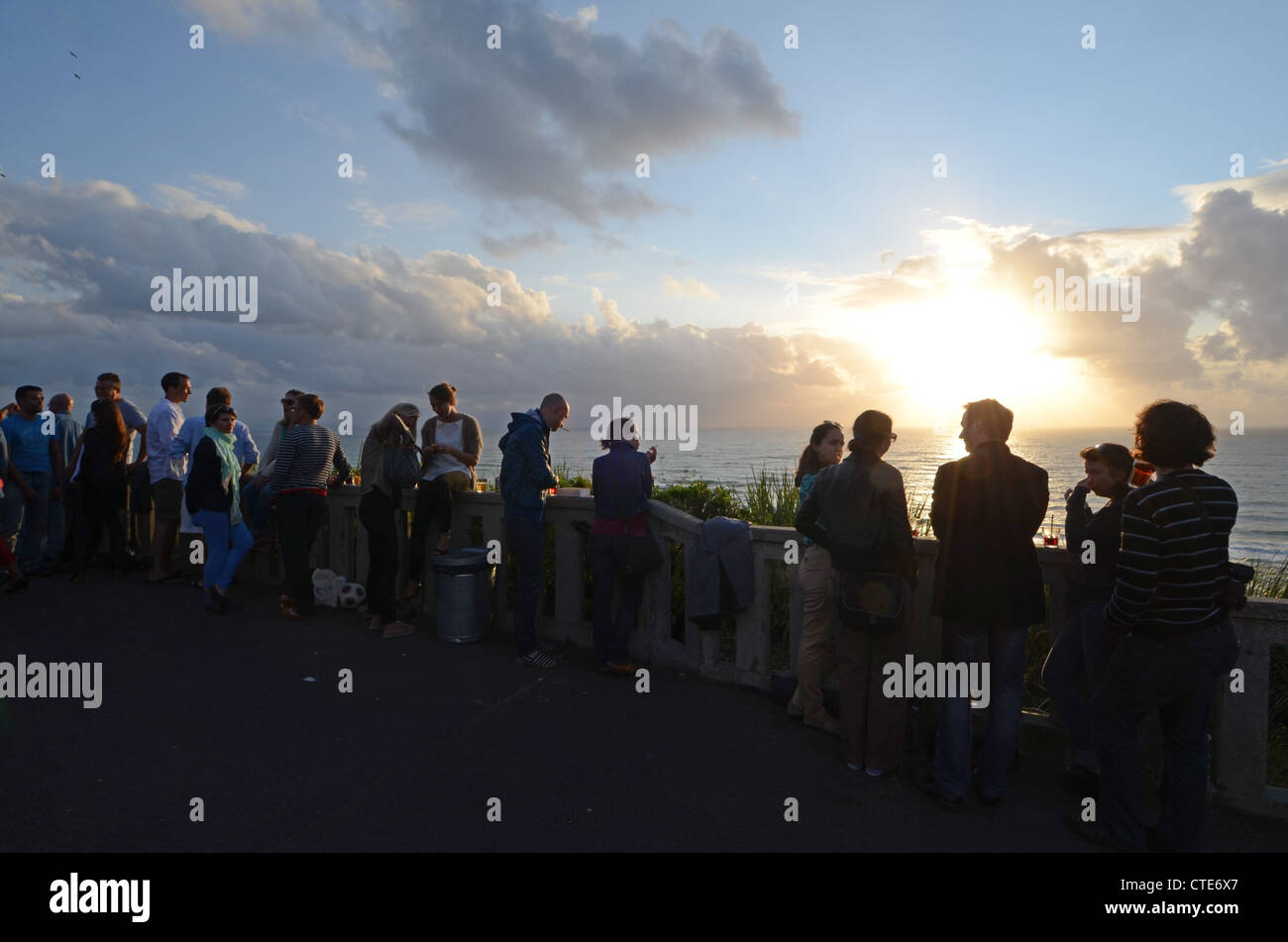 Sunset at Cote des Basques, Biarritz Stock Photo - Alamy