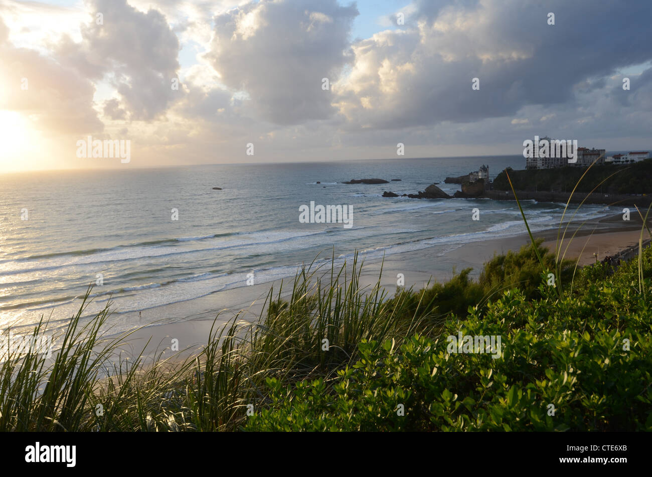 Sunset at Cote des Basques, Biarritz Stock Photo - Alamy