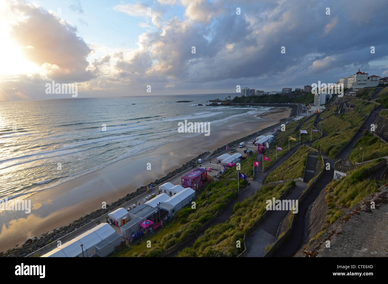Sunset at Cote des Basques, Biarritz Stock Photo - Alamy