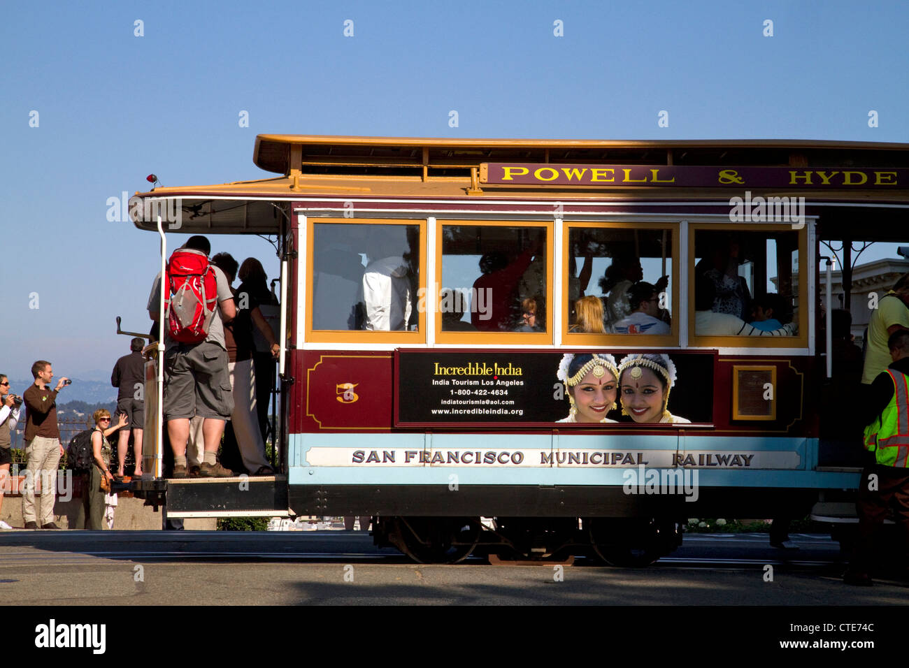 Powell and Market line cable car in San Francisco, California, USA ...