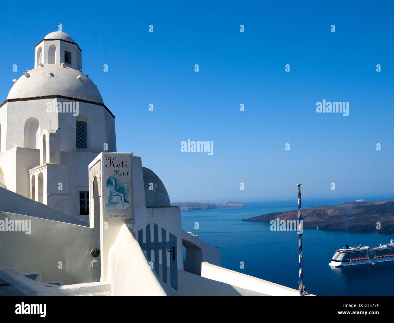 The greek Island of Santorini is one of the cyclades Islands Stock ...